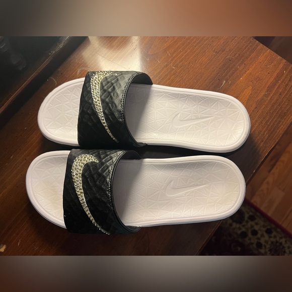 Nike | Shoes | Womens Size 8 Bedazzled Nike Slides | Poshmark